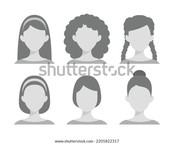 Empty Female Profile Avatar Template Portraits Stock Vector (Royalty ...