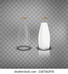 Empty Filled Milk Glass Bottles Vector Stock Vector (Royalty Free ...