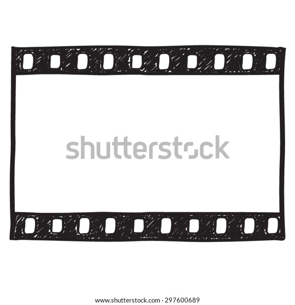 Empty Film Strip Frame Hand Drawn Stock Vector (Royalty Free) 297600689