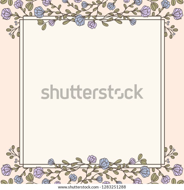 Empty Floral Frame Design Vector Stock Vector (Royalty Free) 1283251288 ...