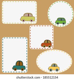 Empty Frames Cute Cartoon Cars Isolated Stock Vector (Royalty Free ...