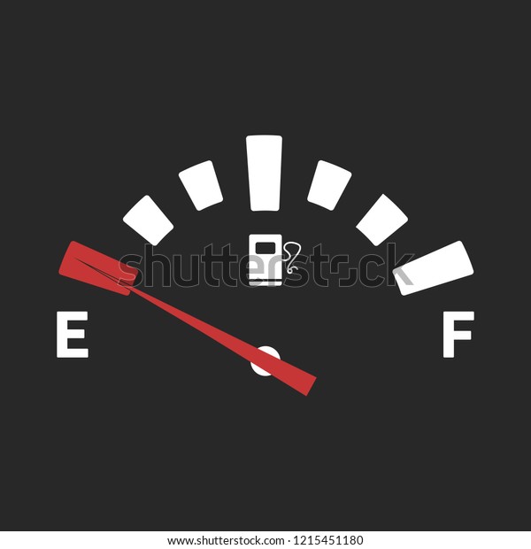 Empty Fuel Gauge Icon Gasoline Indicator Stock Vector (Royalty Free ...