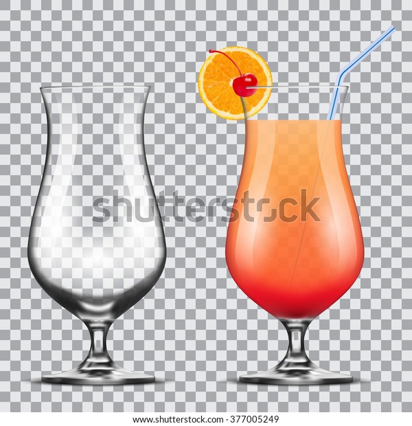 Empty Full Glass Cocktail Stock Vector (Royalty Free) 377005249 ...