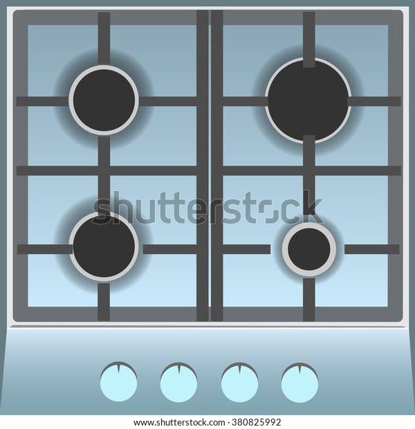 Empty Gas Stove Top View Flat: เวกเตอร์สต็อก (ปลอดค่าลิขสิทธิ์ ...
