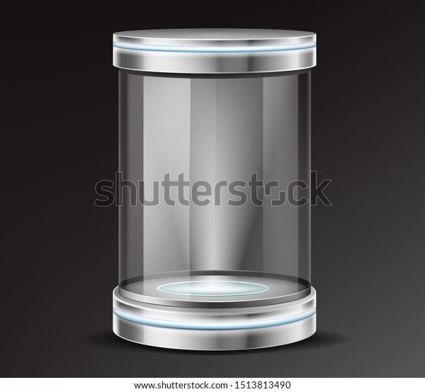 Empty Glass Cylinder Capsule Transparent Round Stock Vector (Royalty ...