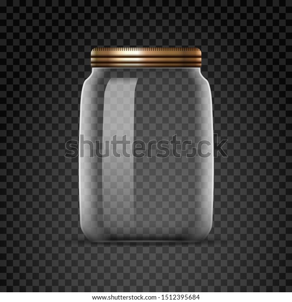 Empty Glass Jar Isolated On Transparent Stock Vector (Royalty Free ...