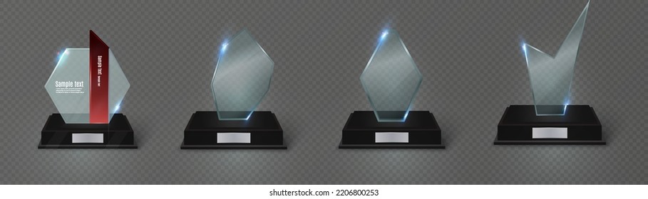 Empty Glass Trophy On Transparent Background Stock Vector (Royalty Free ...