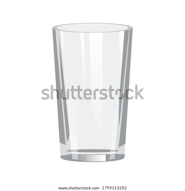 Empty Glass Water Cartoon Vector Illustration: стоковая векторная ...