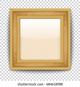 Empty Gold Frame On Transparent Background Stock Vector (Royalty Free ...