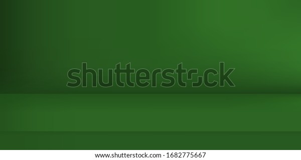 Empty Green Color Studio Room Background Stock Vector (Royalty Free ...