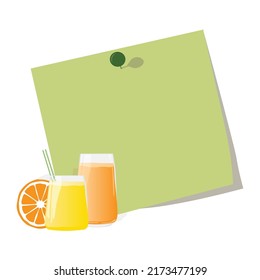 Empty Green Note Paper Citrus Fruit Stock Vector (Royalty Free ...