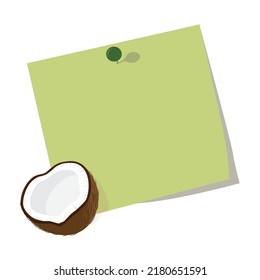 Empty Green Note Paper Citrus Fruits Stock Vector (Royalty Free ...