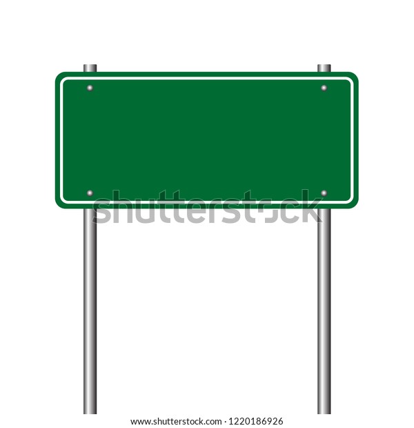 Empty Green Road Sign Isolated Vector Stock Vector (Royalty Free ...