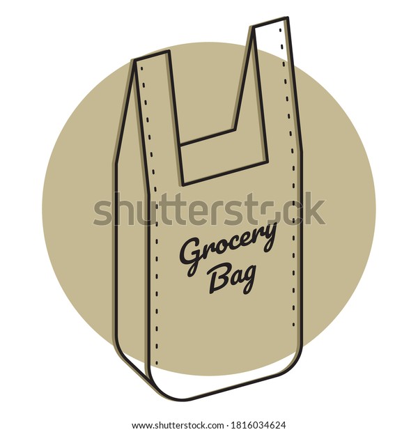 Empty Grocery Bag Icon Shopping Bag Stock Vector (Royalty Free ...