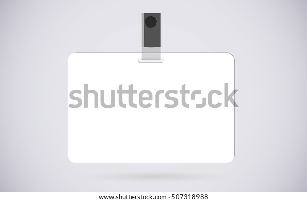 Empty id card plastic badge id card set with lanyard. vector design and ...