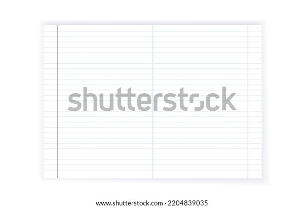 Empty Lined Paper Page Realistic Note Stock Vector (Royalty Free ...