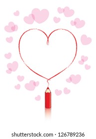 Empty Love Heart Message Drawn By Stock Photo (Edit Now) 127940690