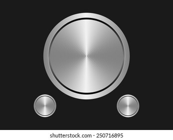 Empty Metal Audio Video Player Buttons Stock Vector (Royalty Free ...