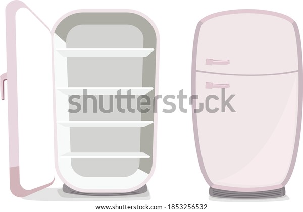 Empty Open Empty Fridge Vector Illustration Stock Vector (Royalty Free ...
