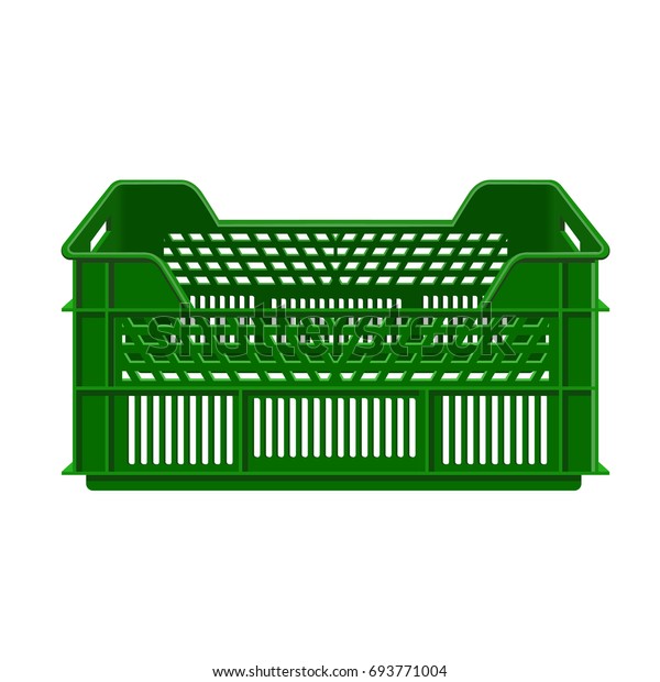 Empty Plastic Crate Fruits Vegetables Vector Stock Vector (Royalty Free ...