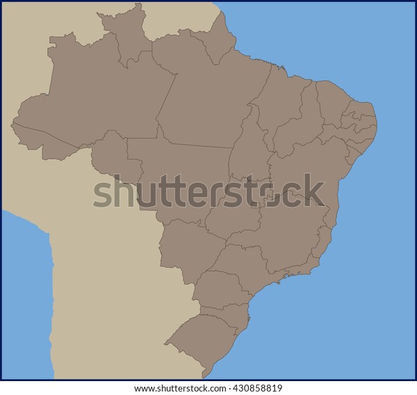Empty Political Map Brazil: Vector có sẵn (miễn phí bản quyền ...
