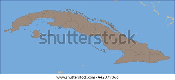 Empty Political Map Cuba Stock Vector (Royalty Free) 442079866 ...