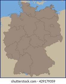 Empty Political Map Germany Stock Vector (Royalty Free) 429179359