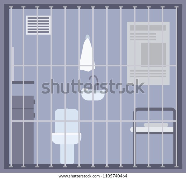 Empty Prison Jail Detention Center Room Stock Vector (Royalty Free ...