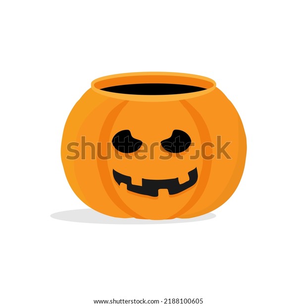 Empty Pumpkin Bucket On White Background Stock Vector (Royalty Free ...