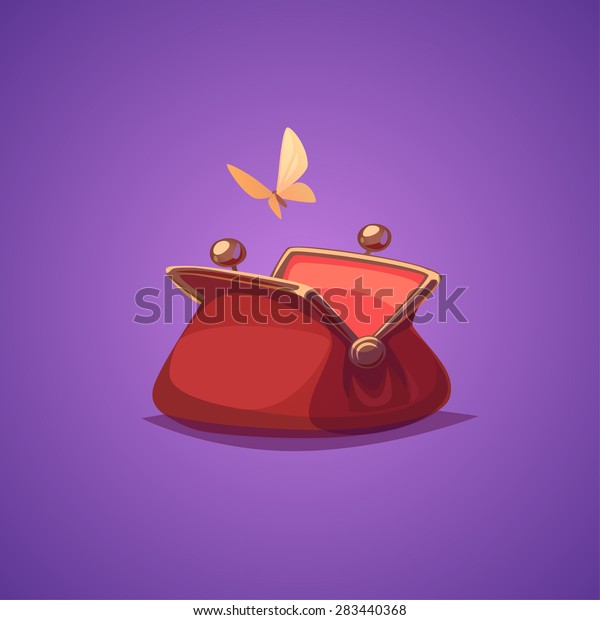 Empty Purse Isolated Object Background Stock Vector (Royalty Free ...