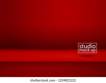 Empty Red Background Product Display Vector: Stock-Vektorgrafik ...
