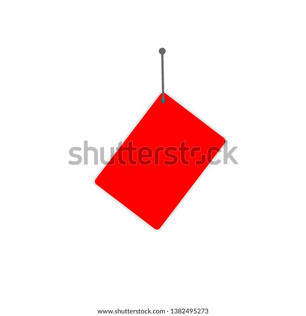 Empty Red Sign Tag On White Stock Vector (Royalty Free) 1382495273 ...