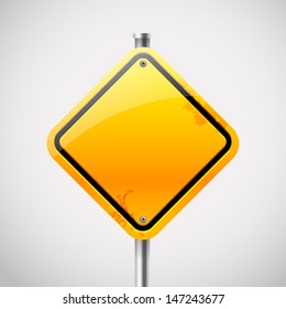 Empty Road Sign Template Any Content Stock Vector (Royalty Free ...