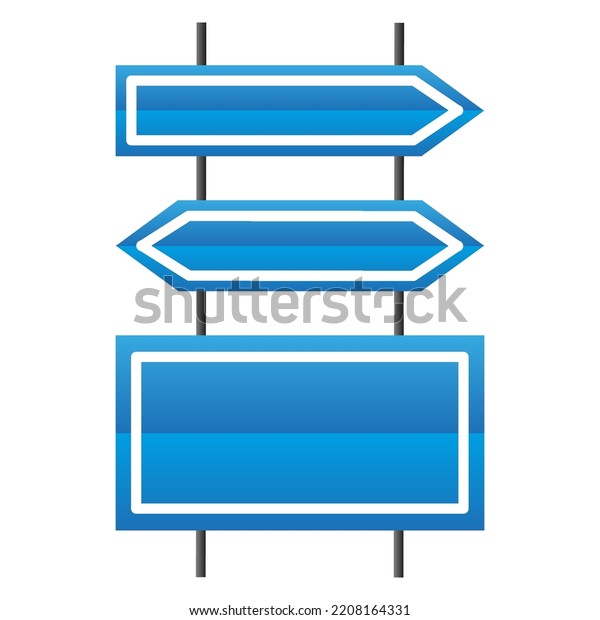 Empty Road Signs Empty Highway Blank Stock Vector (Royalty Free ...