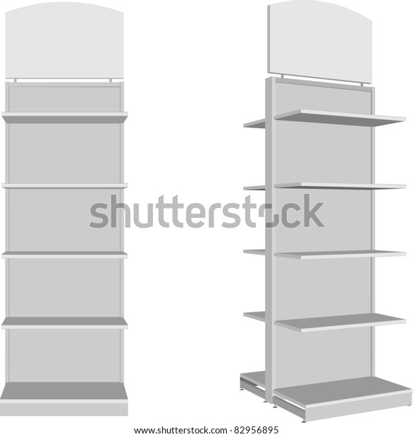 Empty Shop Shelves Store Vector Illustration Stock Vector (Royalty Free ...