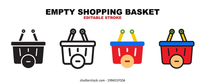 Empty Shopping Bag Icon Set Different Stock Vector (Royalty Free ...
