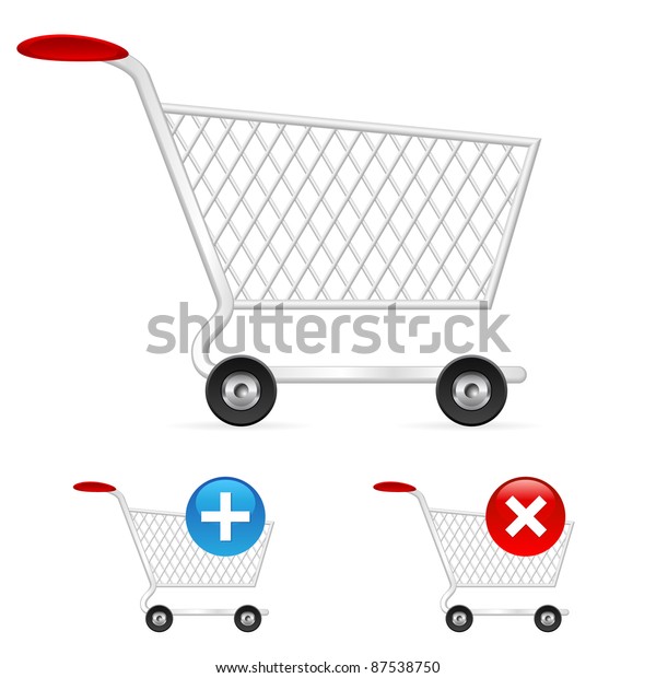 Empty Shopping Cart Illustration On White Stock Vector (Royalty Free ...