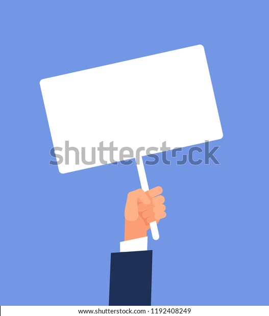 Empty Sign Hand Hands Holding Blank Stock Vector (Royalty Free ...