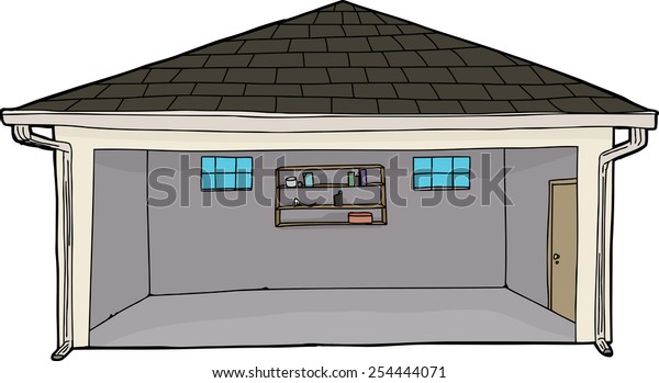 Empty Single Isolated Cartoon Garage Doorway Stock Vector (Royalty Free ...