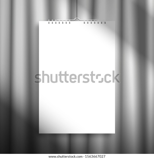Empty Spiral Notebook Calendar Hanging On Stock Vector (Royalty Free ...