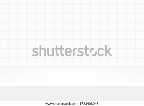 Empty Studio White Tiles Background Product Stock Vector (Royalty Free ...