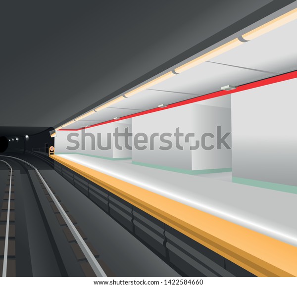 Empty Subway Station Vector Illustration: vector de stock (libre de ...