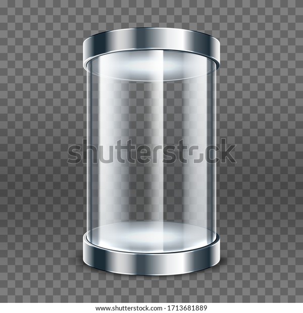 Empty Transparent Glass Cylinder Isolated On: เวกเตอร์สต็อก (ปลอดค่า ...