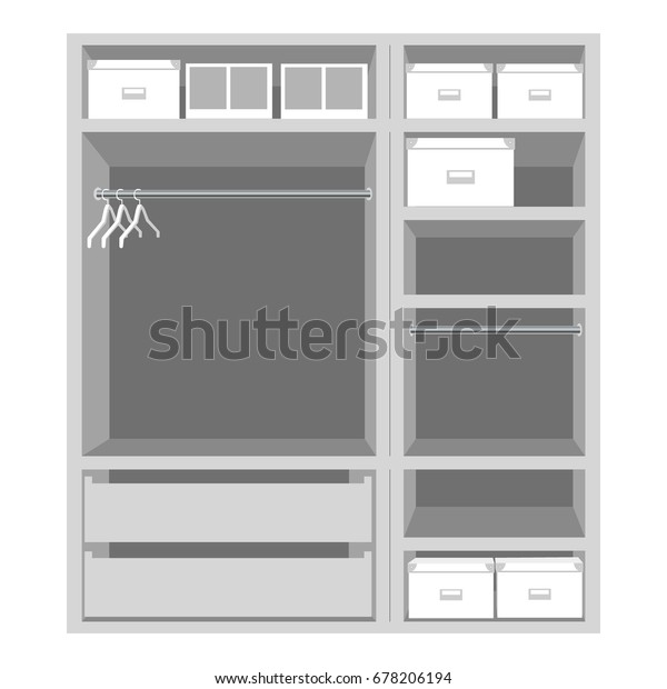 Empty Wardrobe Boxes Flat Illustration Stock Vector (Royalty Free ...