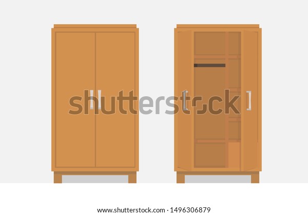 Empty Wardrobe Design Regular Style Wood: vetor stock (livre de ...