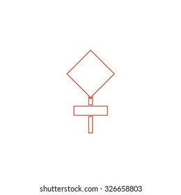 Empty Warning Sign Red Outline Vector Stock Vector (Royalty Free ...