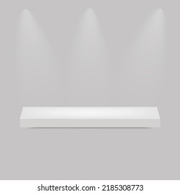 Empty White Bright Shelf Spot Lights Stock Vector (Royalty Free ...