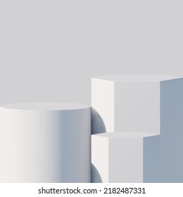 Empty White Platforms Product Showcase Vector Stock Vector (Royalty ...