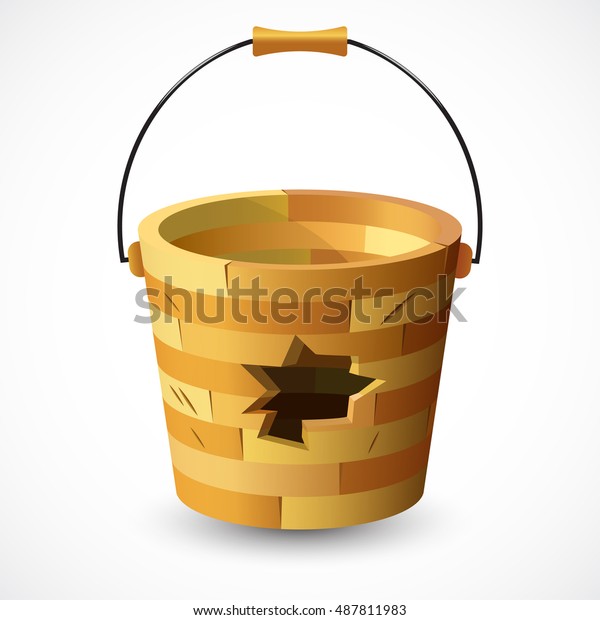 Empty Wooden Bucket Hole Damaged Corrupted: เวกเตอร์สต็อก (ปลอดค่า ...