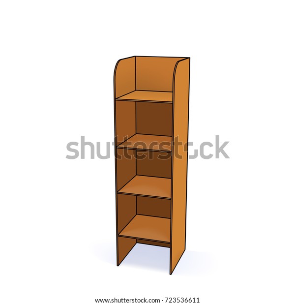 Empty Wooden Cabinet Shelves Simple Office Stock Vector (Royalty Free ...